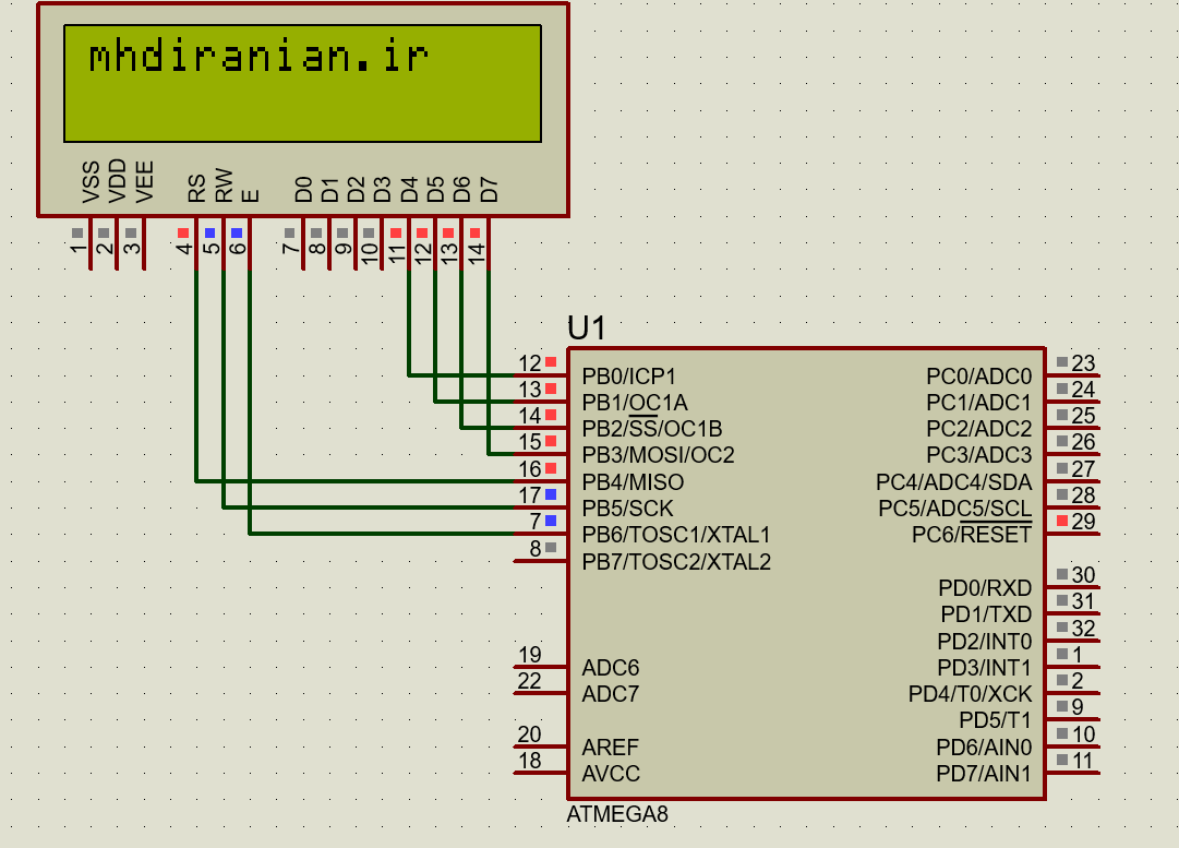راه اندازی lcd کارکتری در اتمل استودیو + کتابخانه – مهد ایرانیان